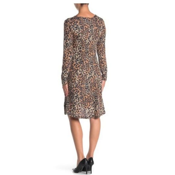 Spense | Dresses | Spense Fit Flare Vneck Leopard Print Dress | Poshmark